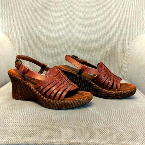 Bass | Shoes | Bass Kay Woven Leather Platform Sandals | Poshmark